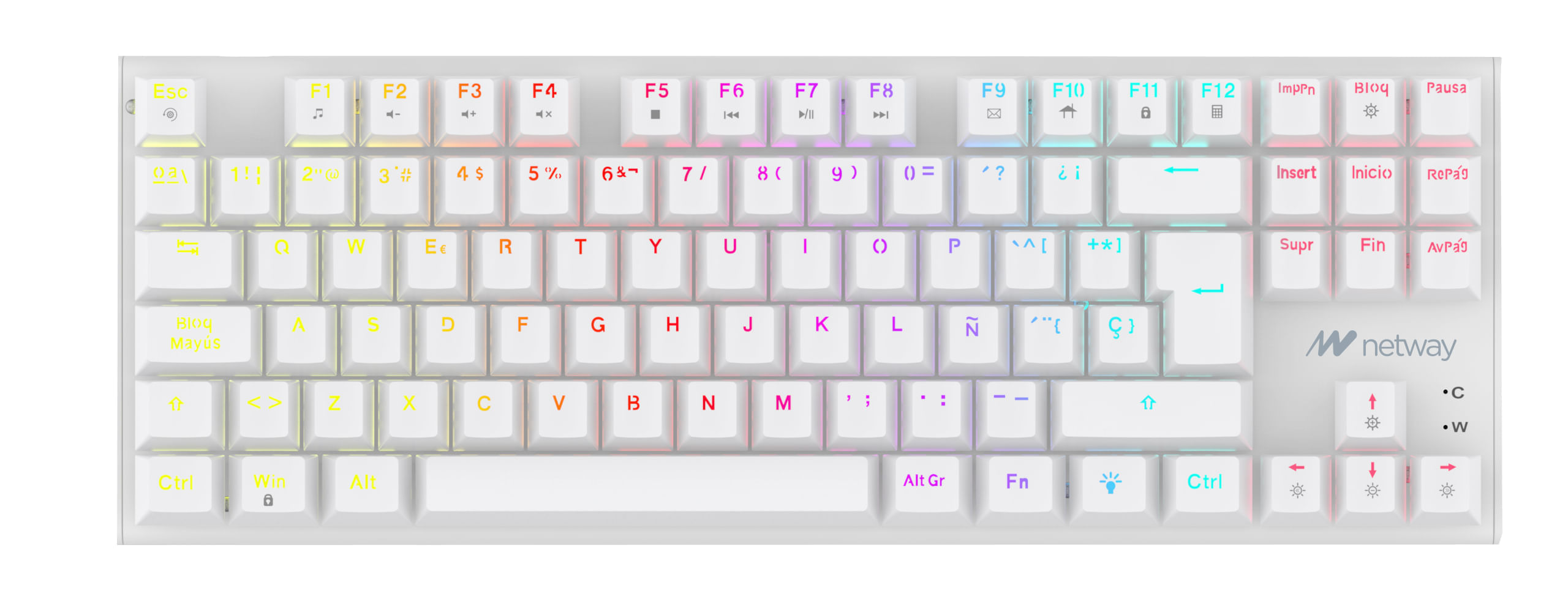 TECLADO MECANICO NETWAY GAMING XK740TKL BLANCO | Beep Informática